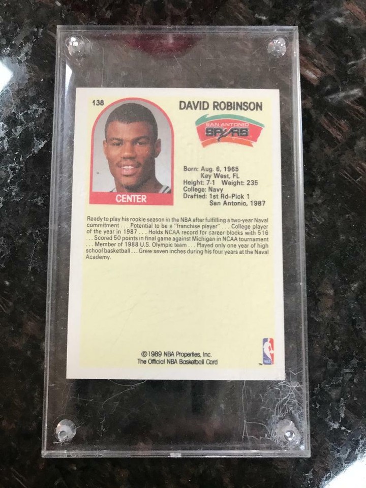 1989-90 Hoops DAVID ROBINSON Rookie Card #138 MINT Condition Hall of ...