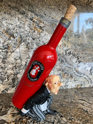 Waiter Butler Wine Bottle Holder Caddy & Red LUNA DI LUNA ITALIAN WINE ...