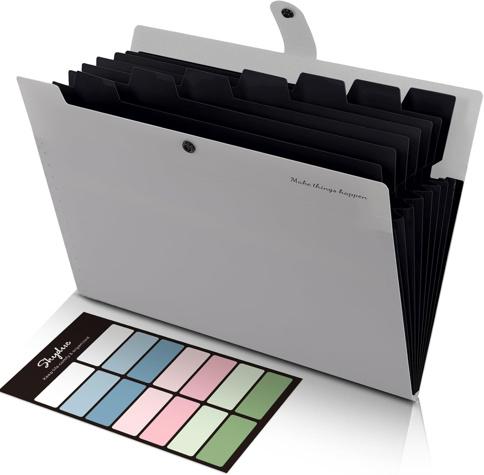 Accordion File Organizer, 8 Pockets Expanding File Folders, Portable ...