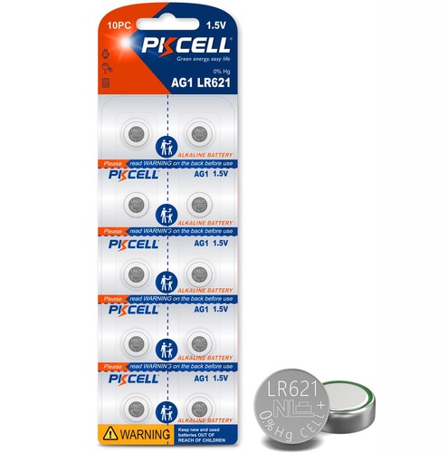 10Pcs 1.5V AG1 LR621 364 SR60 164 364A Alkaline Button Cell Batteries ...