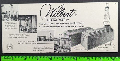 Vintage Wilbert Burial Vaults Caskets Graphic Blotter Trade Card | eBay