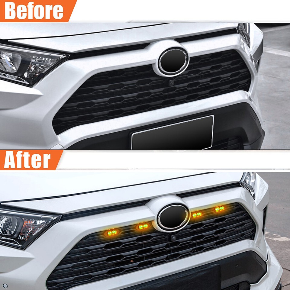 Smoked Raptor Style LED Marker Front Grille Lights Kit for 2019 & up ...