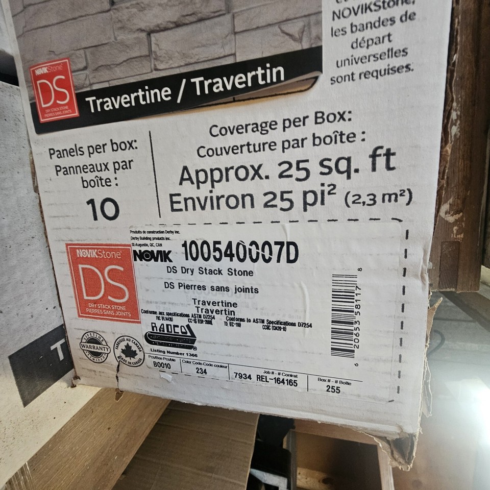 Novik Dry Stacked Stone Travertine Vinyl Siding 10 Pack Professional ...