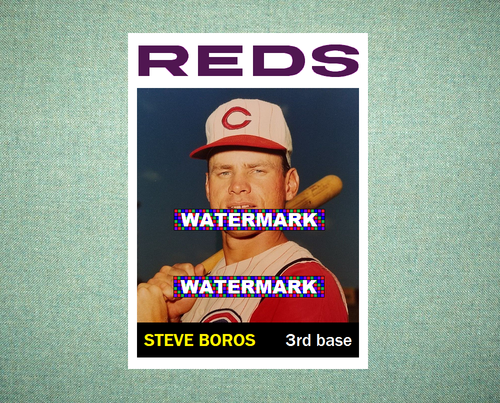 Steve Boros Cincinnati Reds 1964 Style Custom Baseball Art Card | eBay