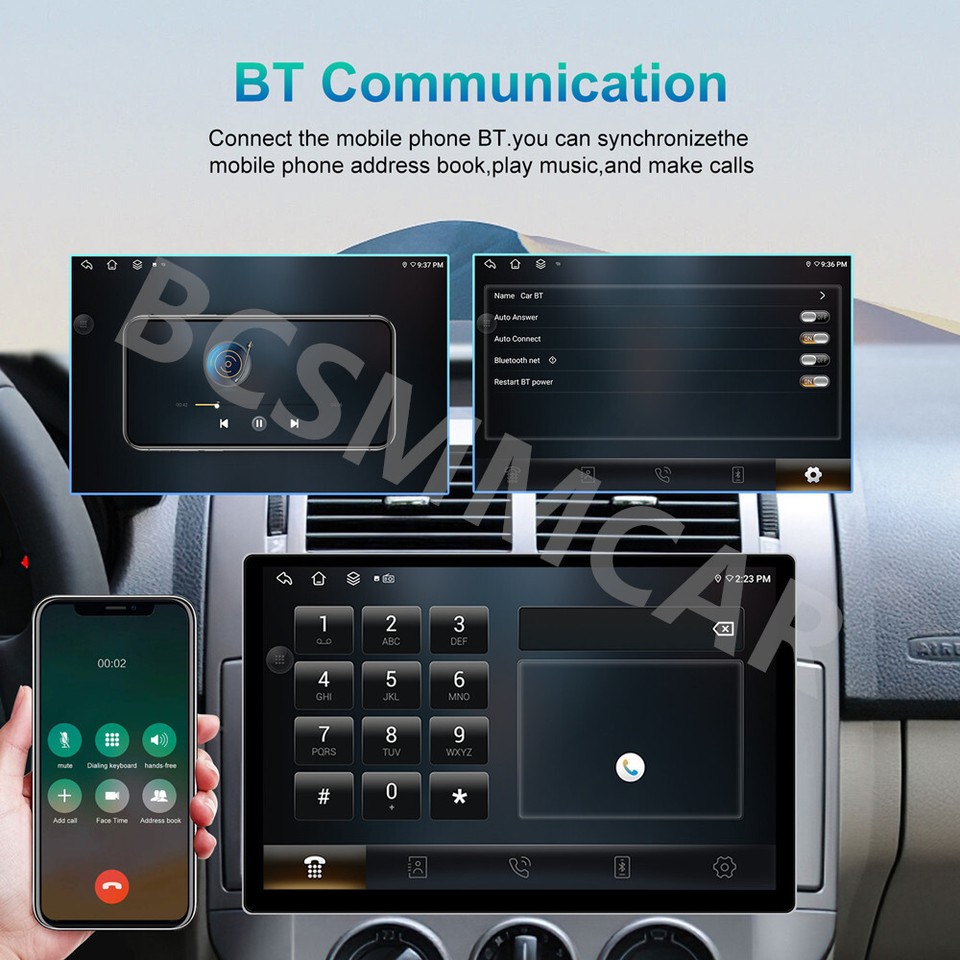 Android 13 Car Stereo Touch Screen Radio GPS Navigation Bluetooth Wifi ...