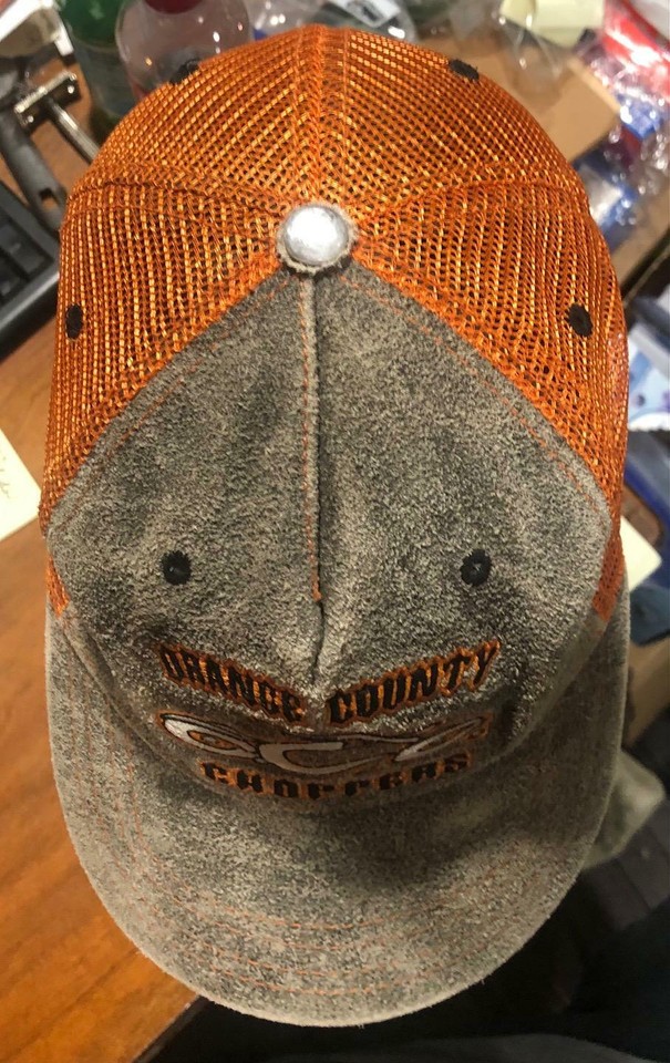 Orange County Choppers Orange Grayish Bio-Domes Leather Trucker ...