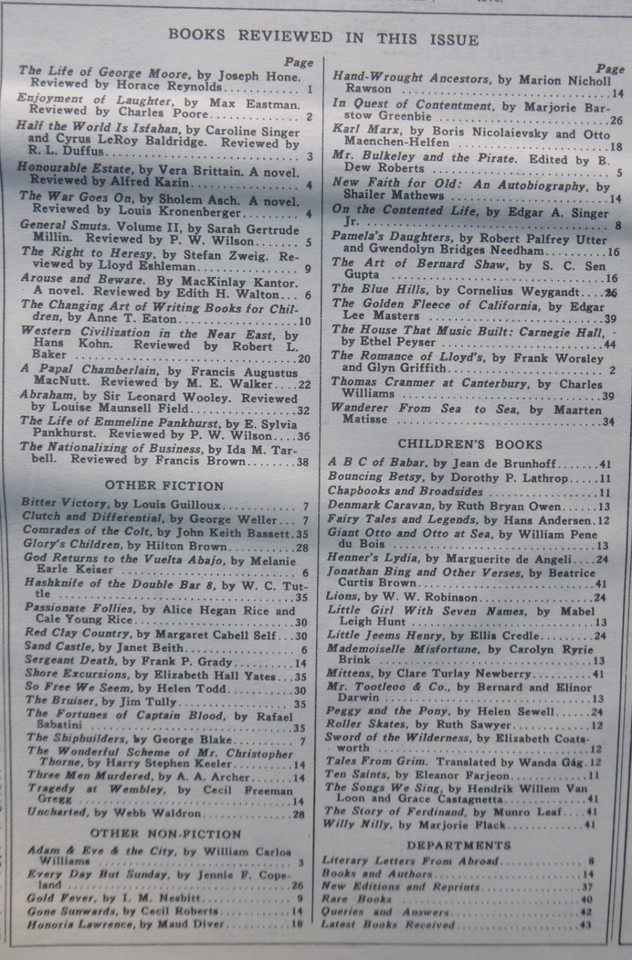 THE LIFE OF GEORGE MOORE - JOSEPH HONE - 1936 November 15 NY Times Book ...