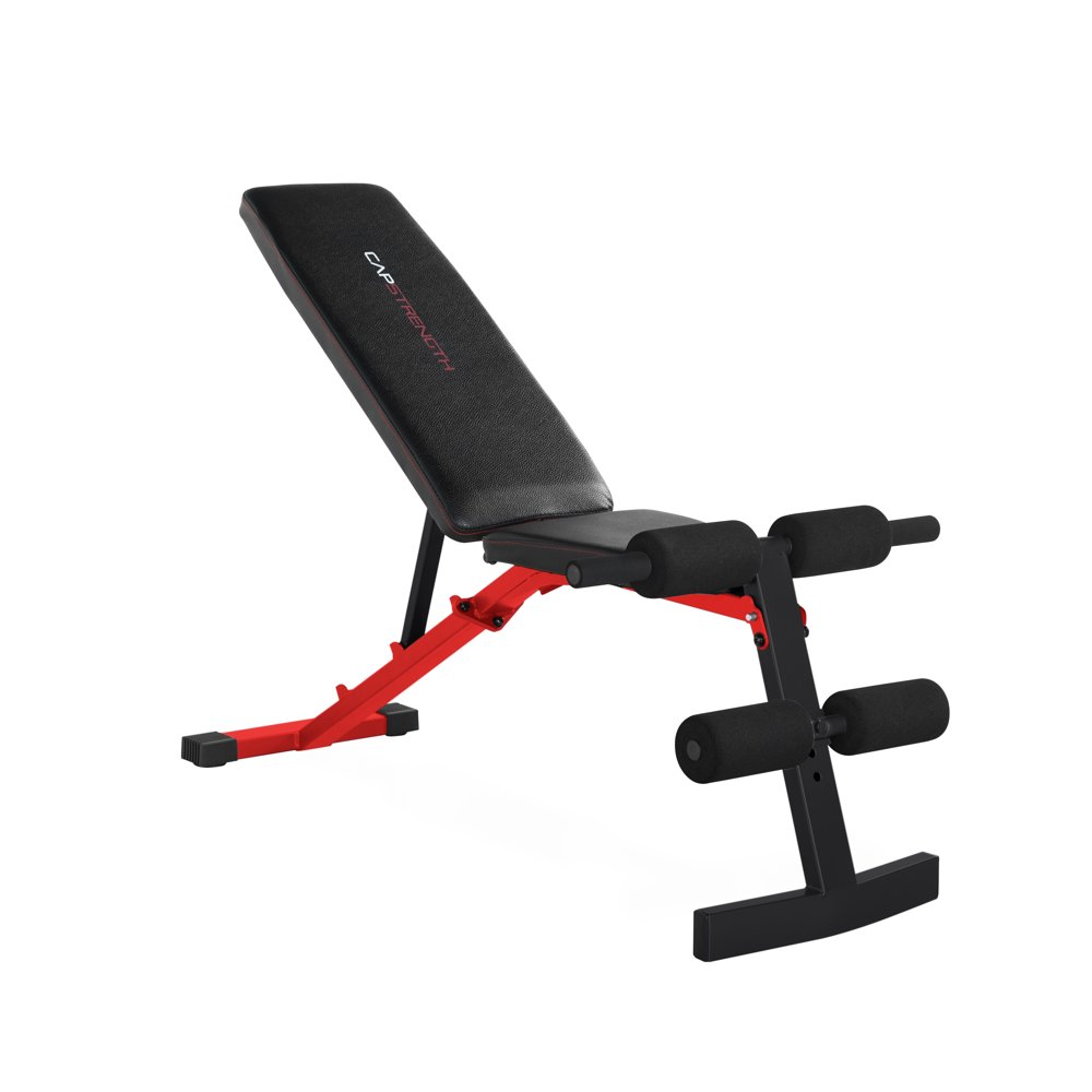 CAP Strength Adjustable Home Gym Workout FID Bench - Black/Red (FM ...