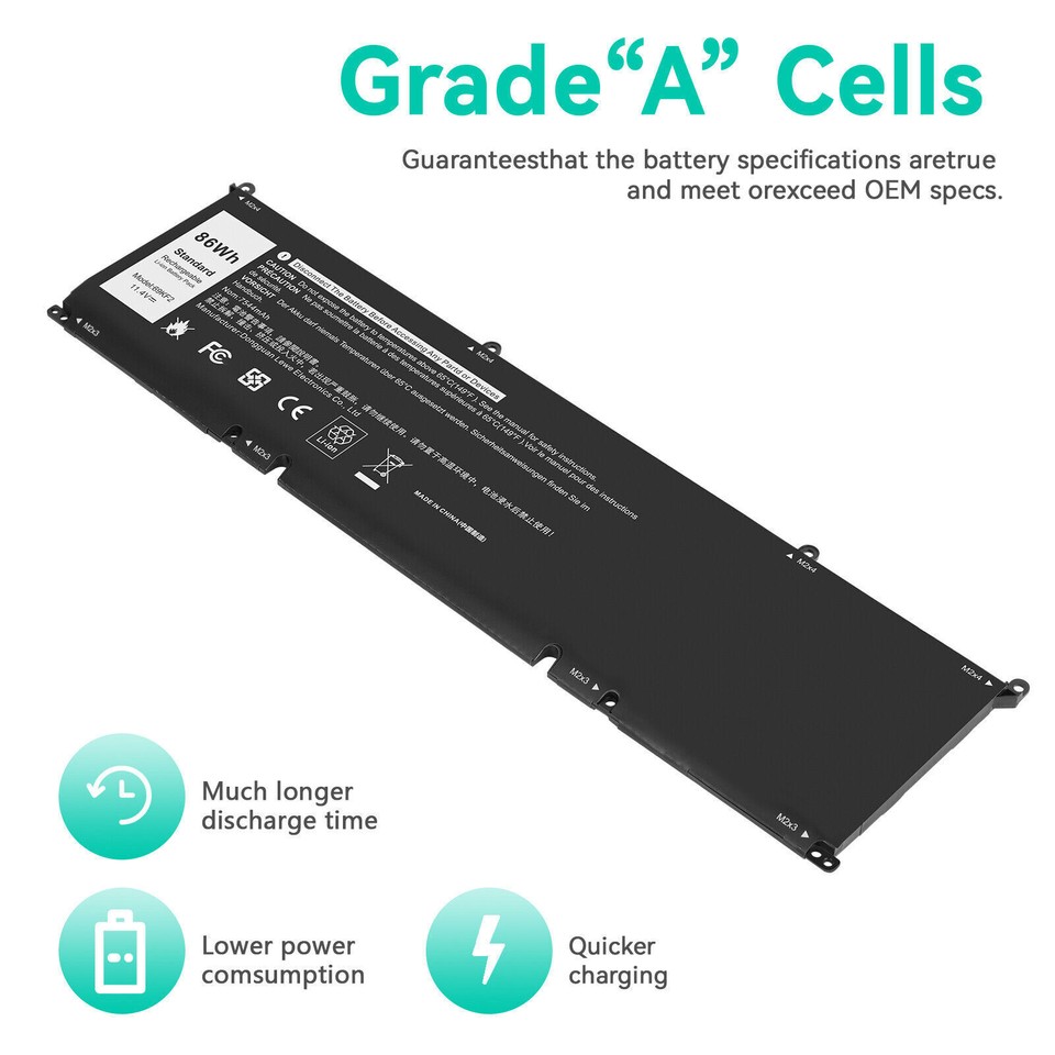 69KF2 Battery For Dell XPS 15 9500 9510 9520 Precision 5550 5560 5570 ...