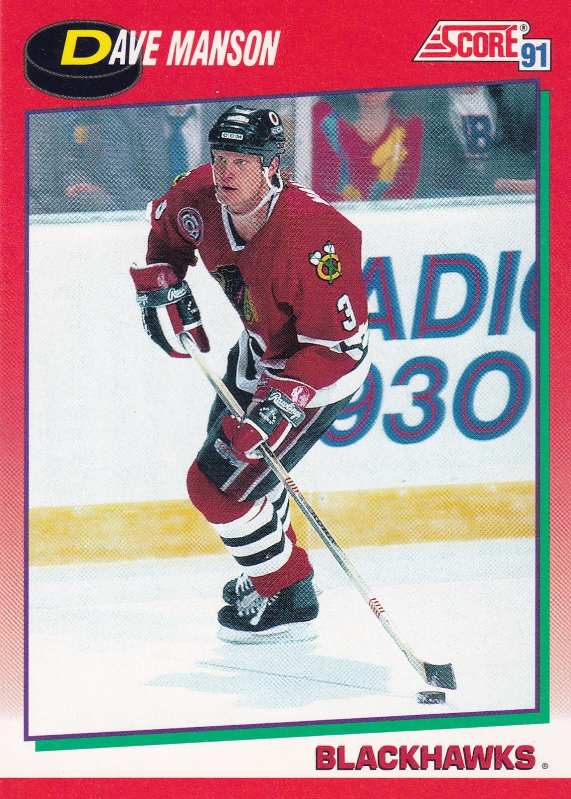 1991-92 Score #152 Dave Manson- Chicago + (Yes 4 Free Mystery Cards) | eBay