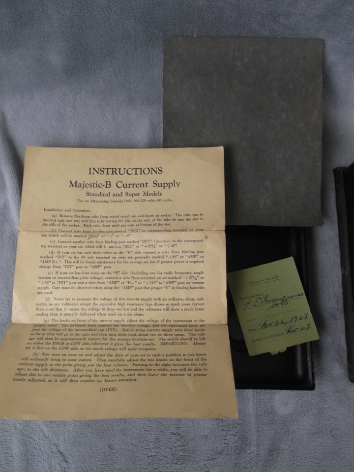Vintage Majestic Super-B Radio Current Supply Grigsby Grunow Hinds FOR ...