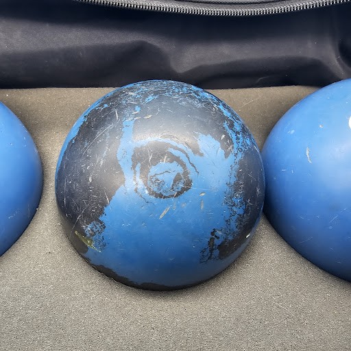 3 Duckpin Balls Aqua Black Swirl EPCO Paramount's 3.6 LBS Each w/ Bag ...