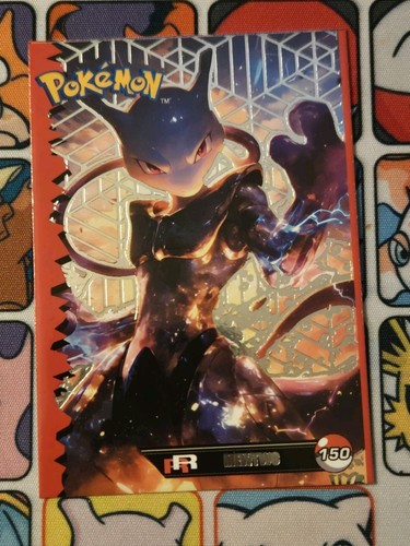Misprint Mewtwo 150 Pokemon Holo Shift Team Rocket Silver Topps Armor ...