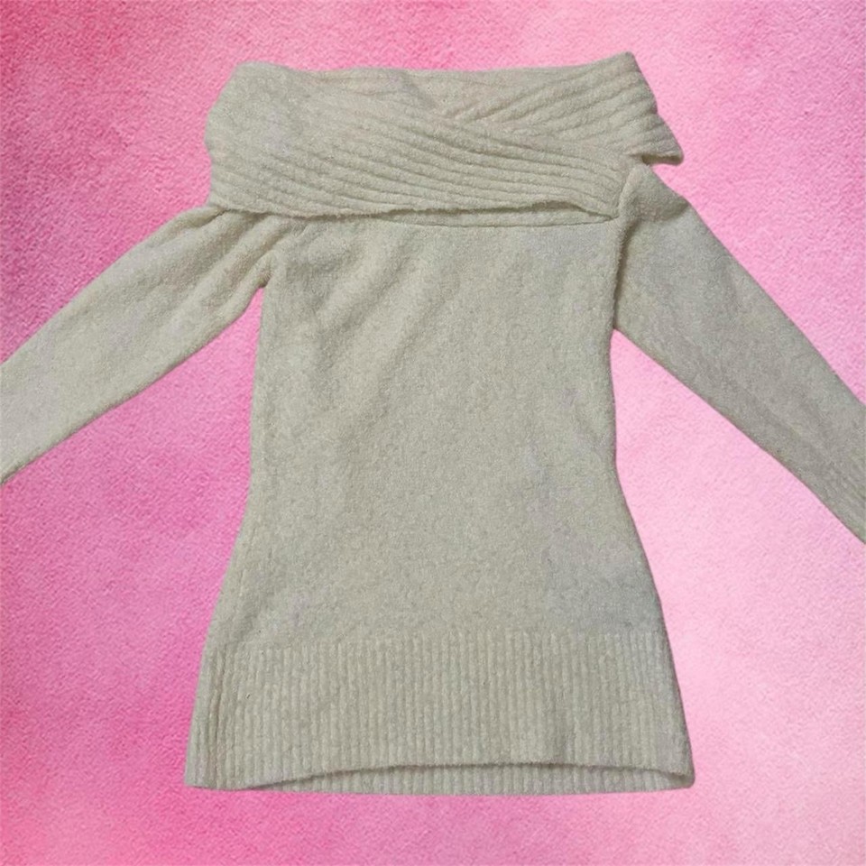 Vintage Rampage Cream Off The Shoulder Knit Top, Fits XS/S | eBay