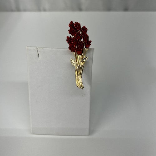 Vintage Signed DM 97 Red Rose Bouquet Brooch Pin Flowers Roses Floral ...