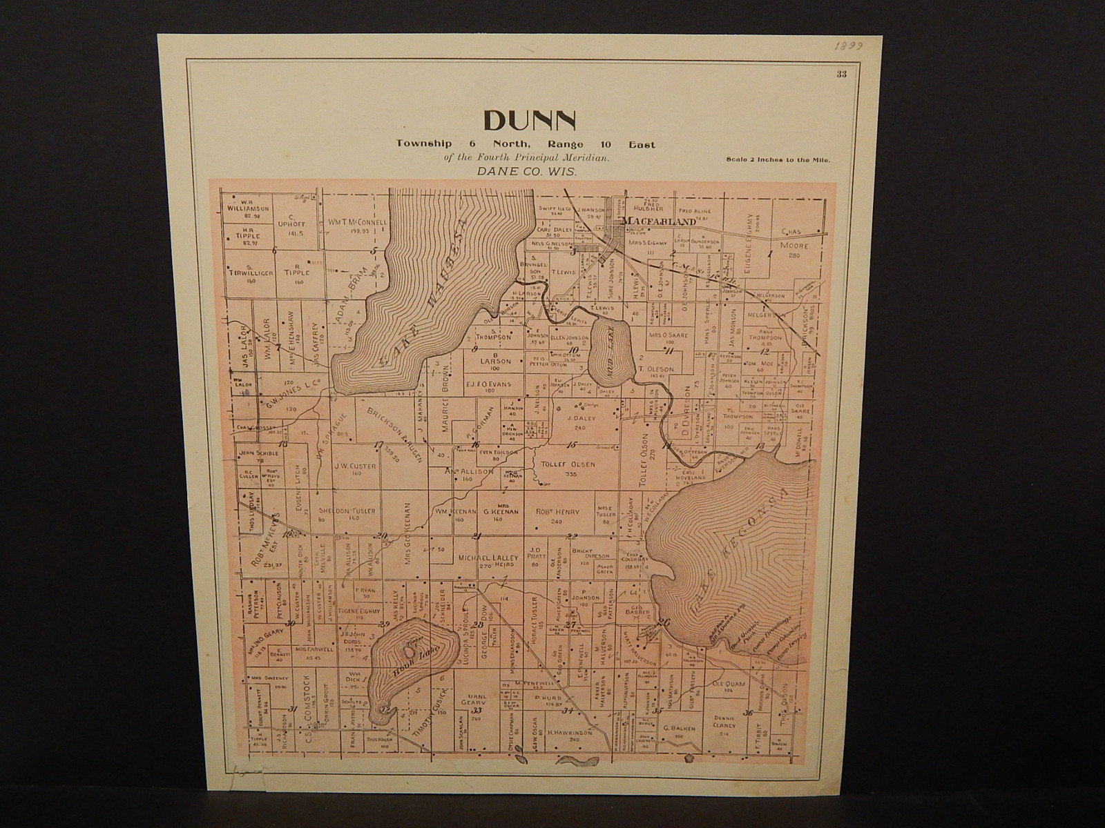 Wisconsin, Dane County Map, 1899 Dunn Township O2#07 | eBay