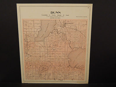 Wisconsin, Dane County Map, 1899 Dunn Township O2#07 | eBay