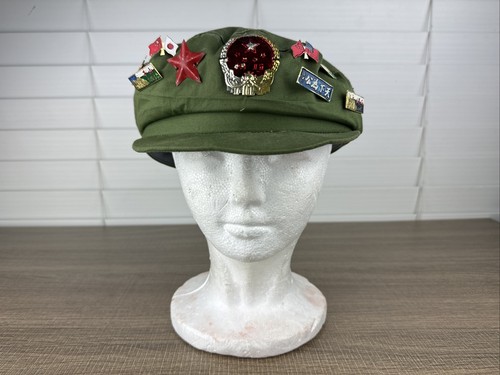 Vintage Military Chinese Red Star Army Hat Soldier Pins Real Red Army ...