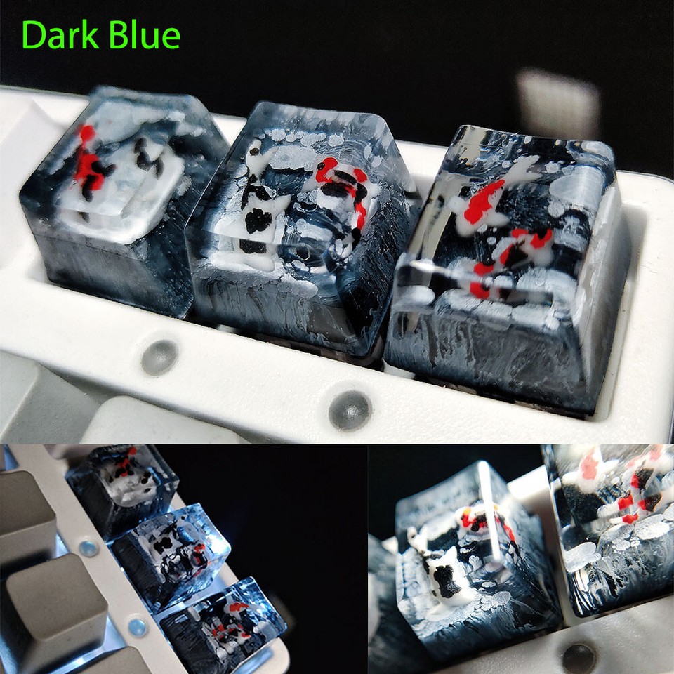 Handmade Backlit Key Cap For Cherry MX Mechanical Koi Fish Resin ...