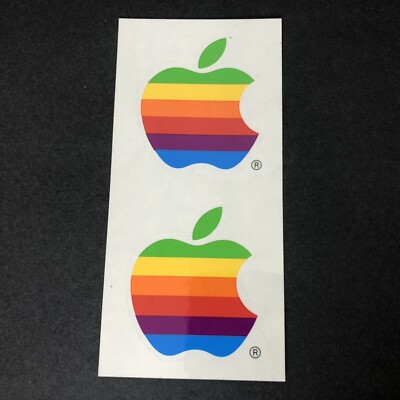 Vintage Apple Sticker Rainbow Logo/Decal l 3"x2.75", Genuine Apple, NOS ...