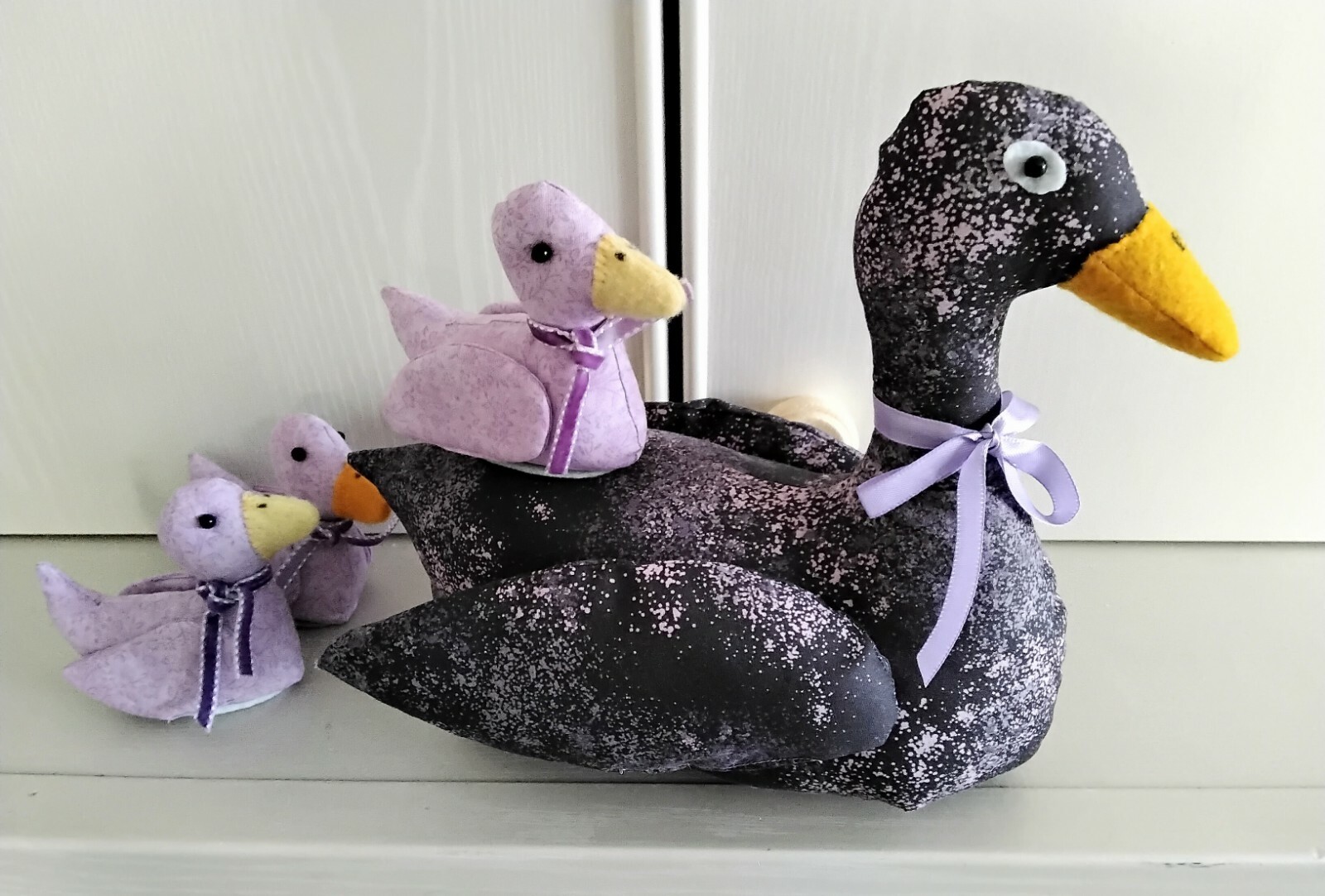 Deko Tilda Stil! Enten-Mama mit 3 niedlichen Küken, Textil, handmade ...