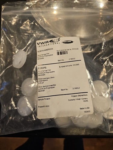 25 PIECES VWR 28145-485 25mm Syringe Filter | eBay