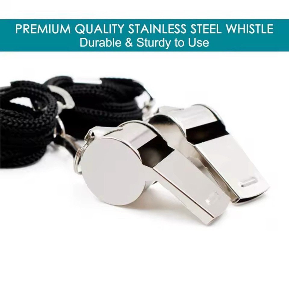 Stainless Steel Whistle With Lanyard Referee Whistle 5pcs Football ...