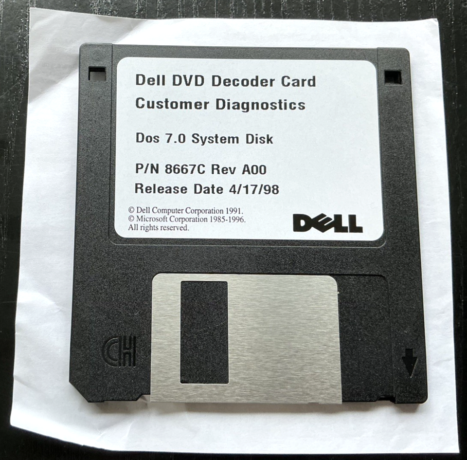 Dell DVD Decoder Card Customer Diagnostics PC 3.5" Disk Diskette | eBay UK
