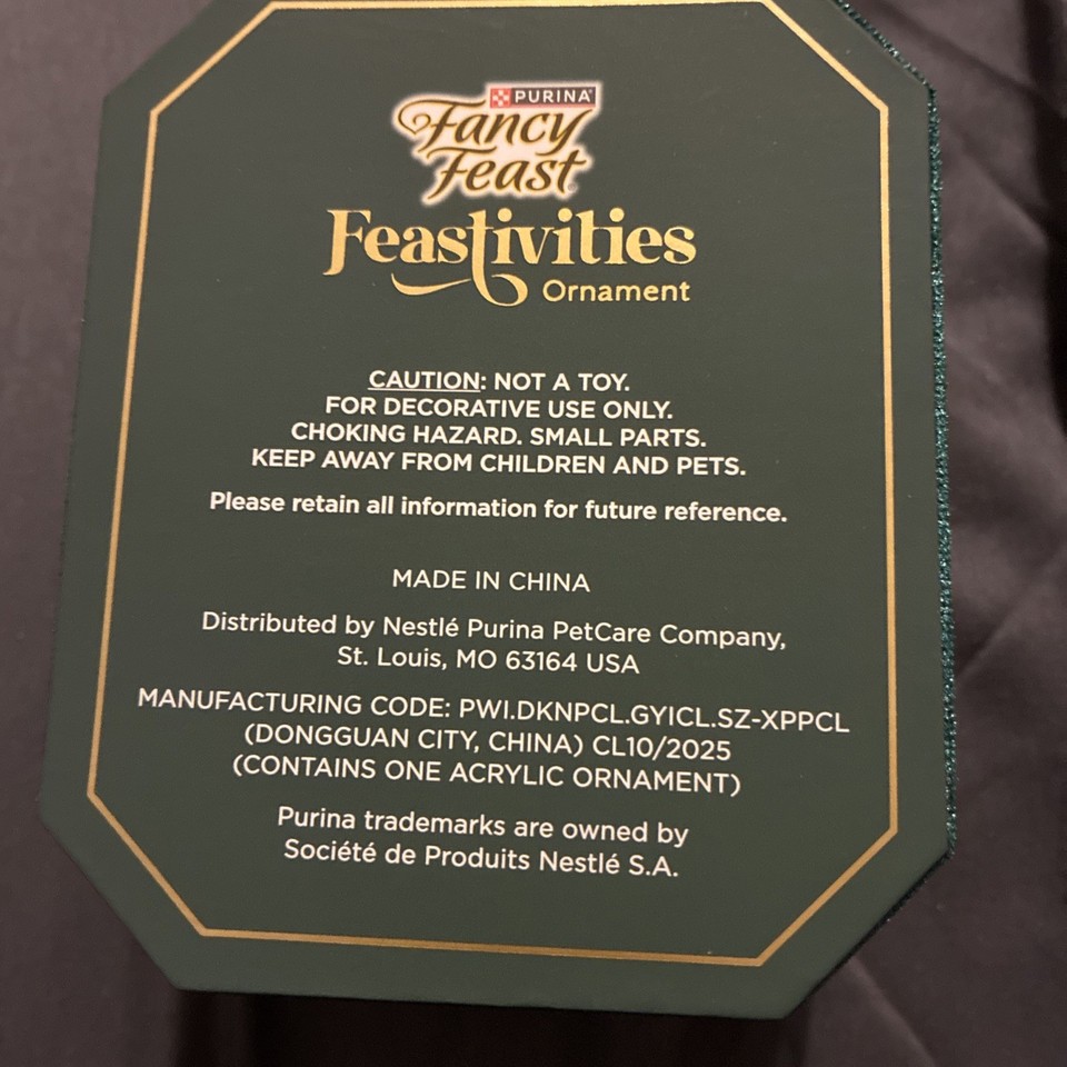 Fancy Feast 2025 Feastivities Holiday Christmas Ornament Limited ...
