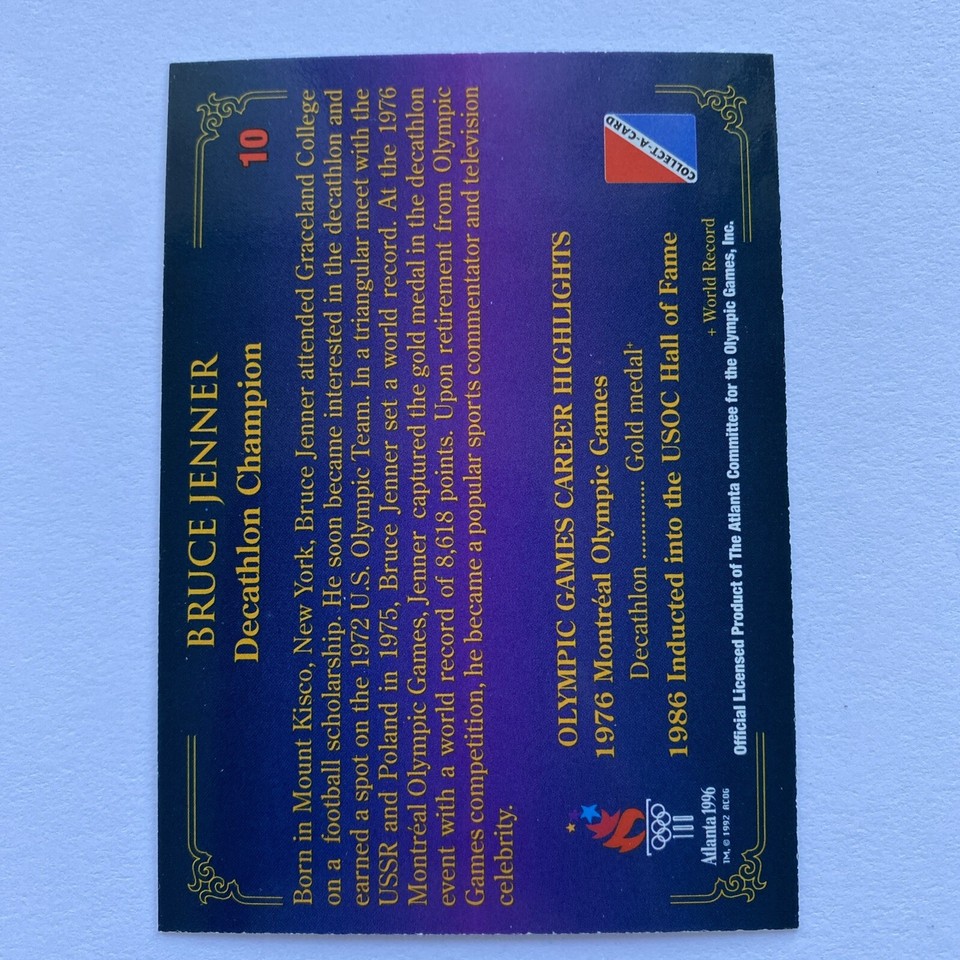 Bruce Jenner 1996 Centennial Olympic Games Collection Card #10 | eBay