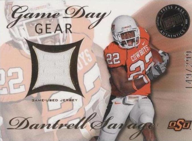 2008 Press Pass SE - Game Day Gear Dantrell Savage #GDG-DS Gold /299 ...