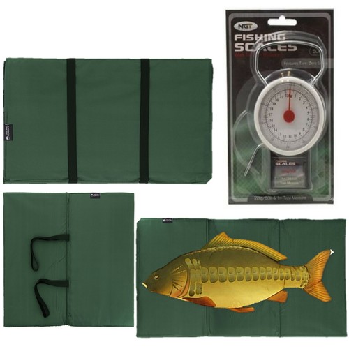 NEW CARP FISHING UNHOOKING LANDING MAT + 50LB / 22KG FISHING SCALES ...