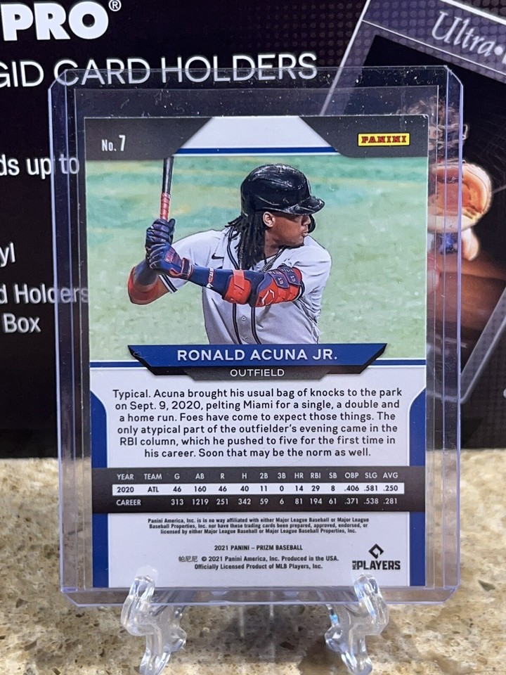 2021 Panini Prizm RONALD ACUNA JR Baseball Card #7 Atlanta Braves 💦 | eBay