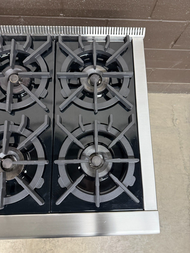 Wolf R486C - 48" PRO Gas Range Oven 6 Burners + Charboiler Red knobs (1 ...