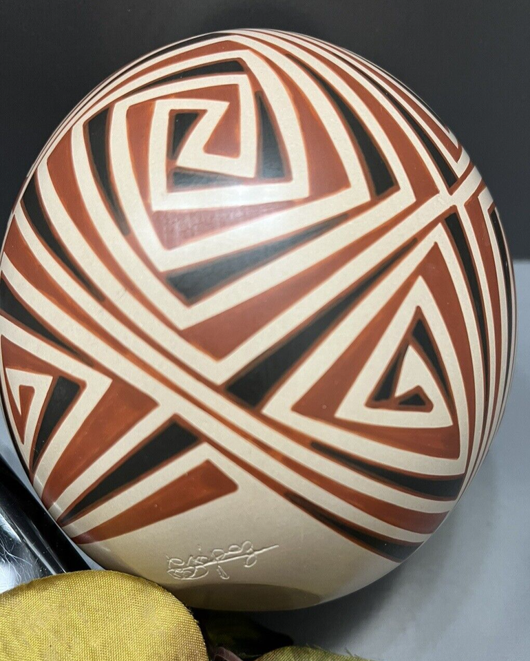 Mata Ortiz Pottery Edmundo Lopez Labyrinth Maze Geometric Fine Art Clay ...