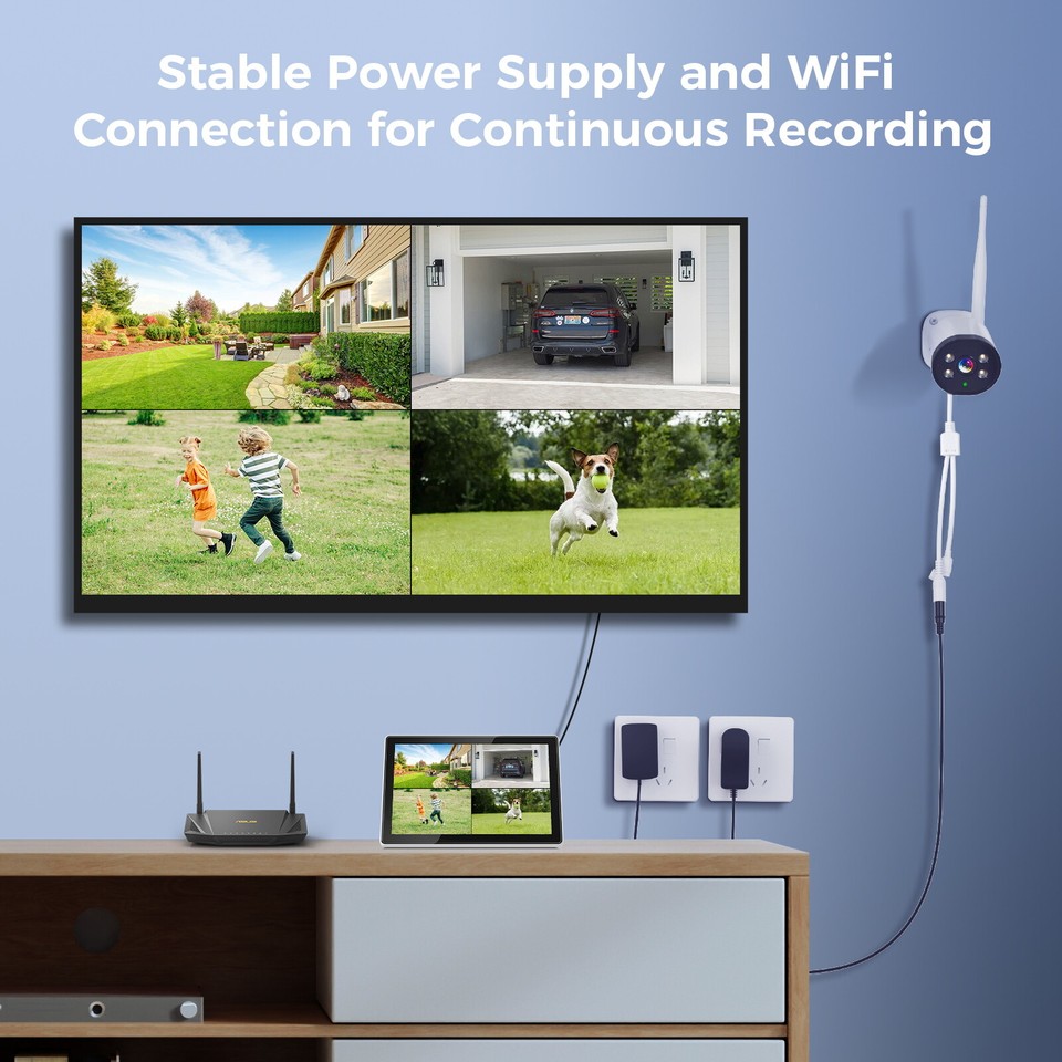 Hiseeu 10CH NVR 3MP Wifi Security Camera System Kit W/10" Monitor Plug ...