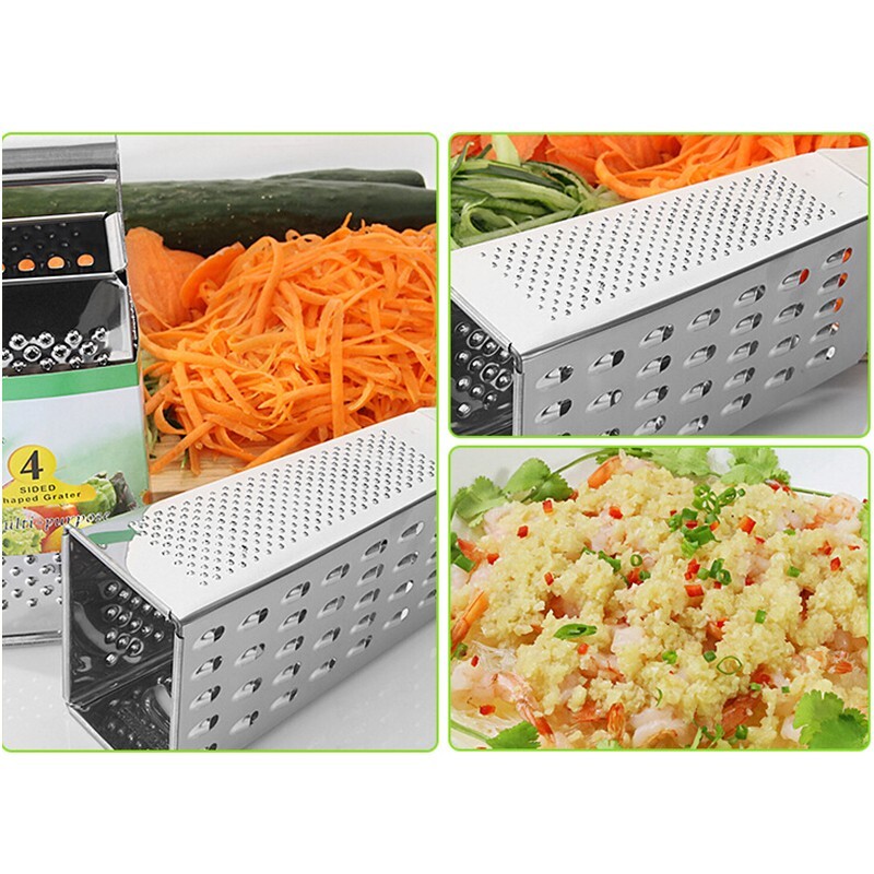 NEW Stainless Steel Multi-function Kitchen Cheese 4-side Box Grater ...
