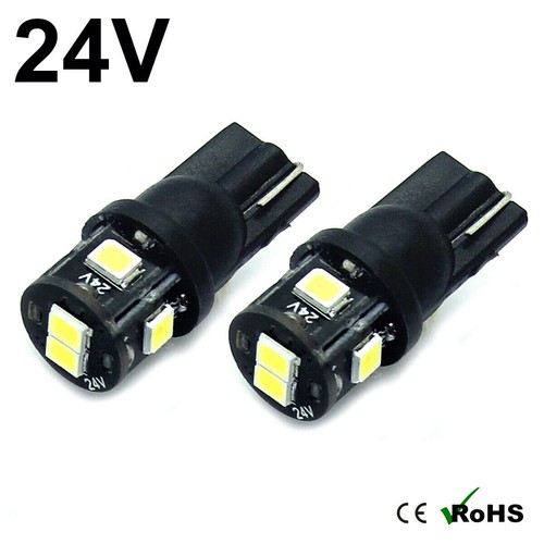 2 x Red 24v LED Capless Side Light 507 501 W5W T10 Hella Spot Bulbs HGV ...