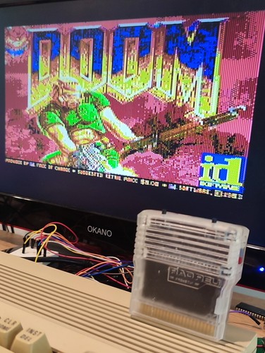 PLAY DOOM & SONIC REU RAM Expansion Cart Commodore 64 C64 PiZero2 64gb ...