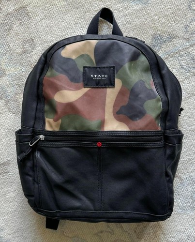 STATE Kids Backpack Black Camouflage PK-3rd Padded Straps Water Bottle ...