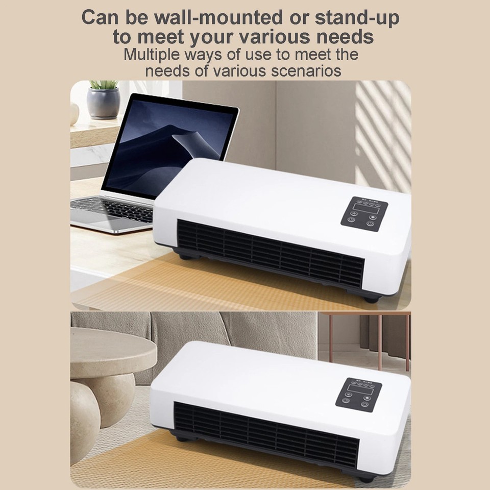 2in1 Wall Mounted Electric Small Air Conditioner Fan Heater Remote ...