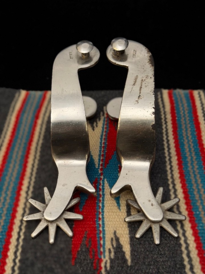 NICE Pair Of KELLY Silver Overlaid Engraved Spurs | eBay