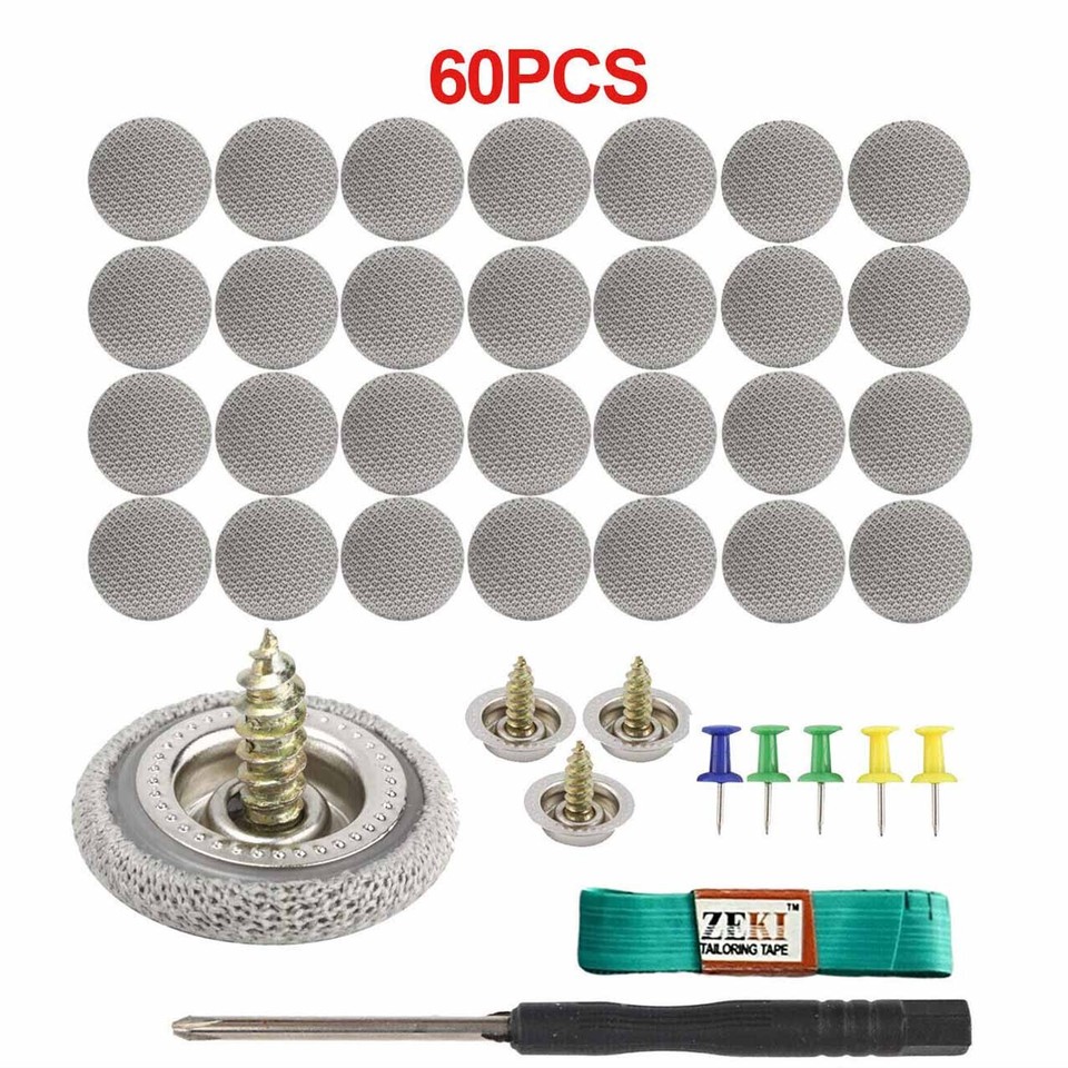 60PCS Car Roof Liner Ceiling Kit Repair Snap Pins Rivet Buckle Sagging ...