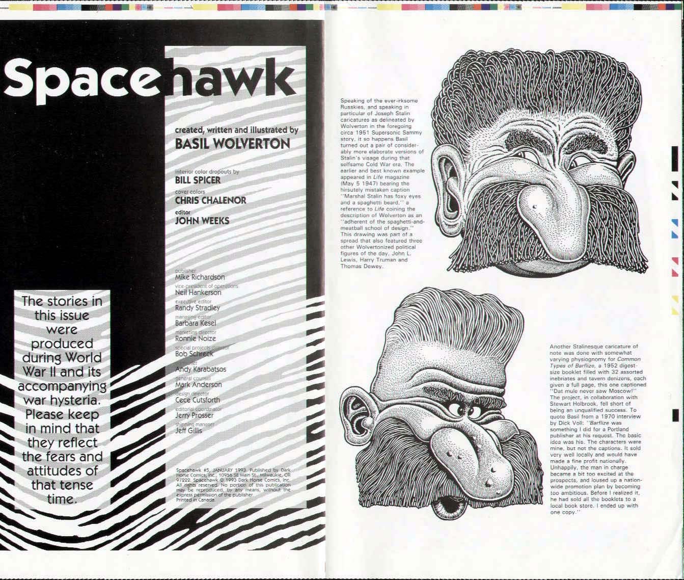 BASIL WOLVERTON SPACEHAWK #5 ORIGINAL PRODUCTION ART COVER DARK HORSE ...