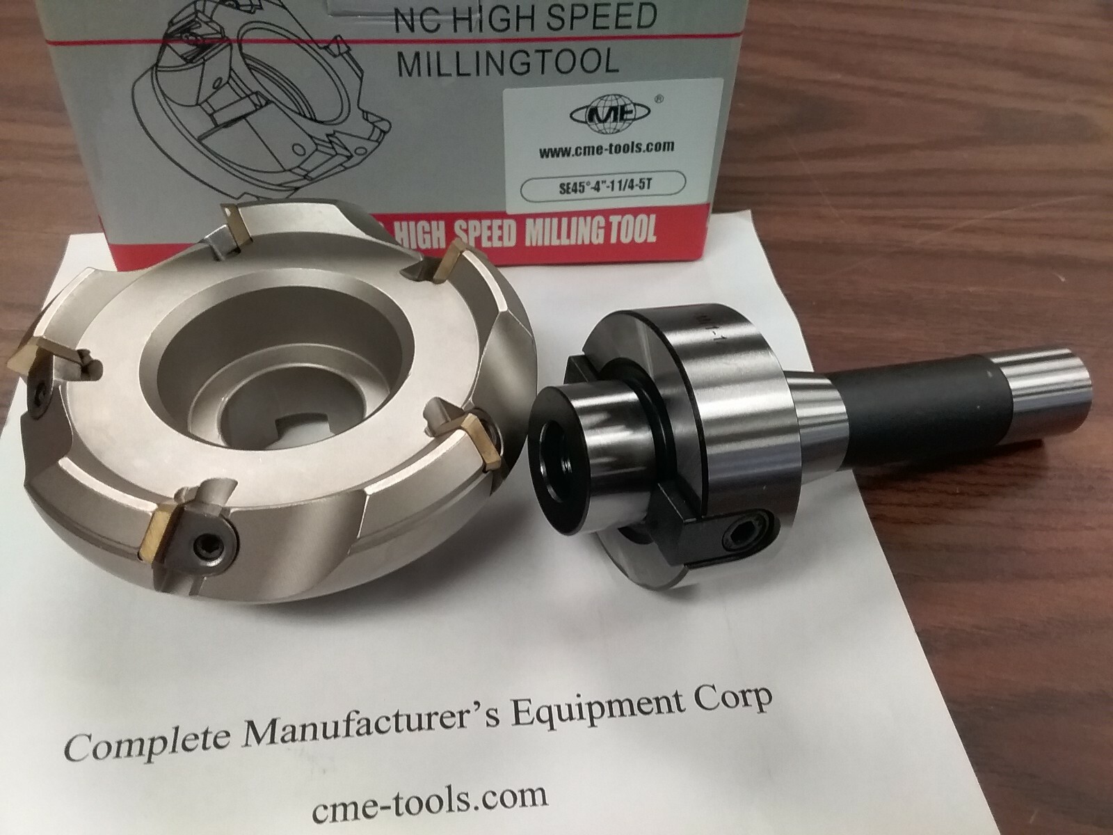 4" 45° degree indexable face shell mill w. R8 Arbor, face milling ...