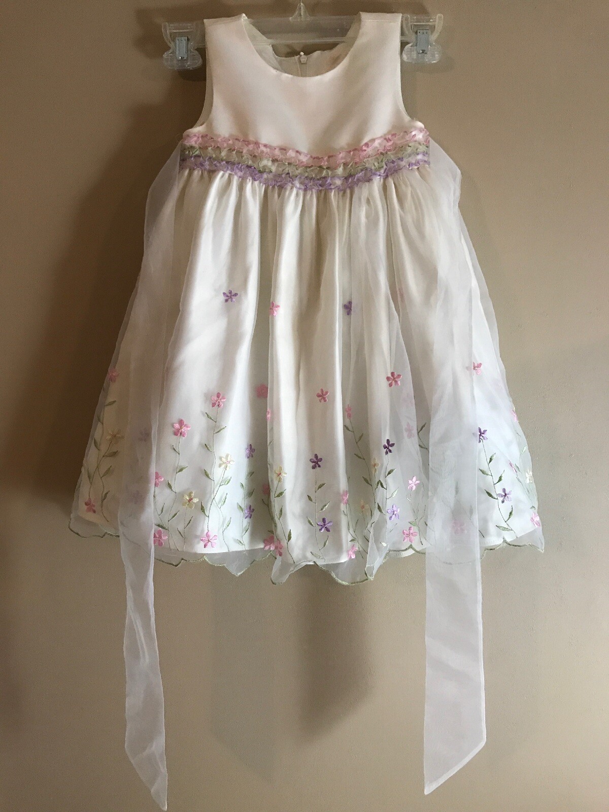 American Princess Fancy Party Dress Ivory Embroidered Flowers Wedding ...