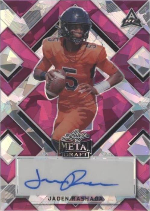2022 Leaf Metal Draft - Jaden Rashada #BA-JR1 Pink Crystals /10 (AU, RC ...