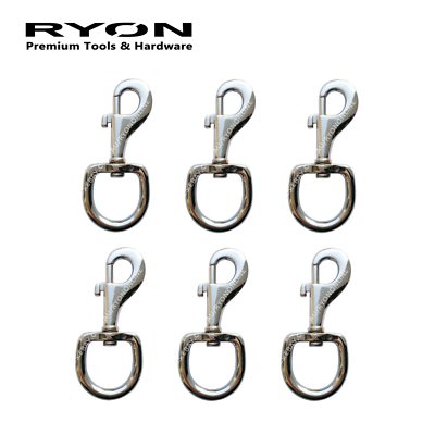 6x Swivel Clip 31mm 1-1/4" Eye Snap Hook Dog Chain Clip 106mm Long ...