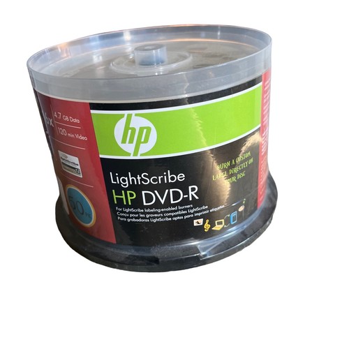 HP LightScribe DVD-R 50 Pack Spindle 16x 4.7GB 120 Min NEW & SEALED | eBay
