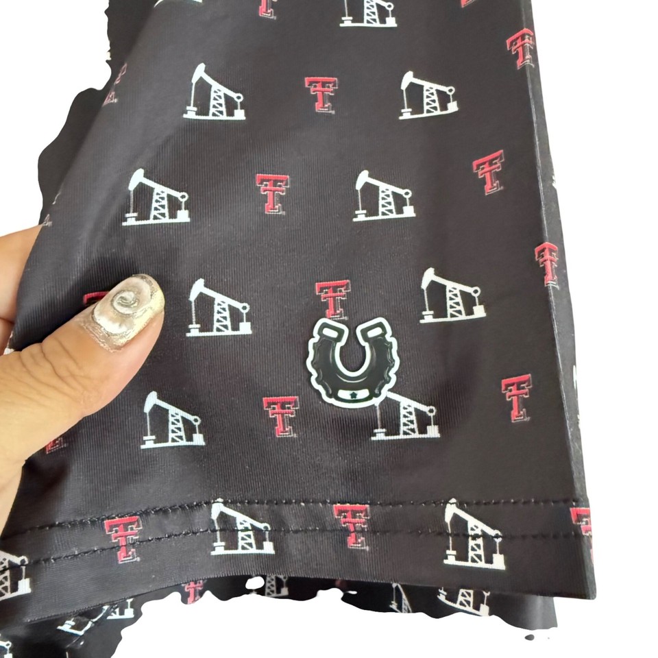 Texas Tech Dark Horse Oil Rig Logo Print Golf Premium Polo Shirt Mens ...